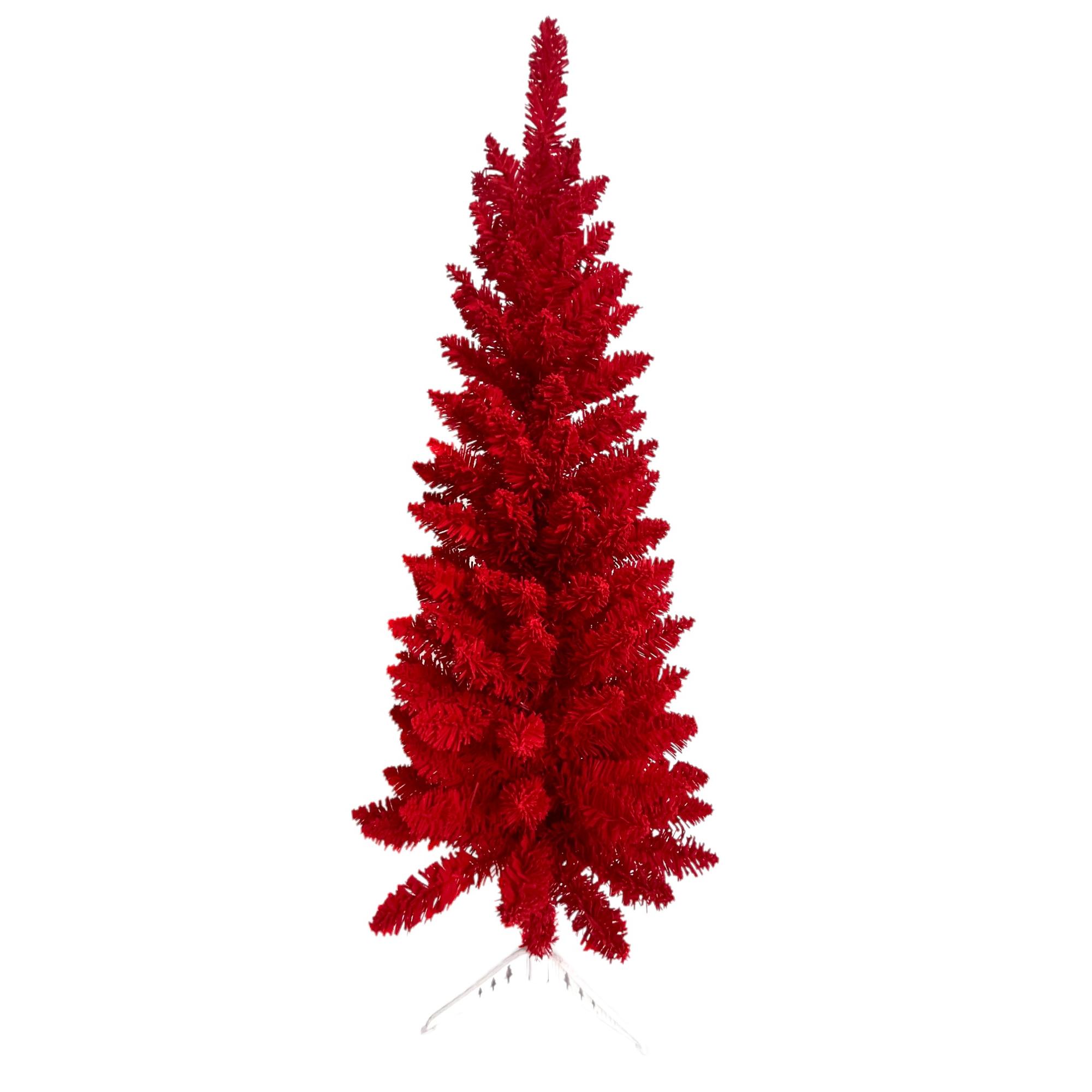 120cm 150 tips Flocked Red PVC6*0.1mm Xmas tree with Plasti - Noritex