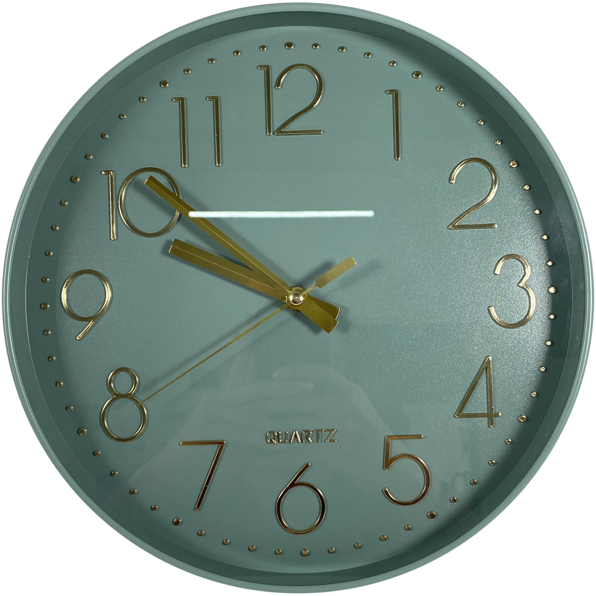 12" Plastic wall clock with raised numbers - Noritex