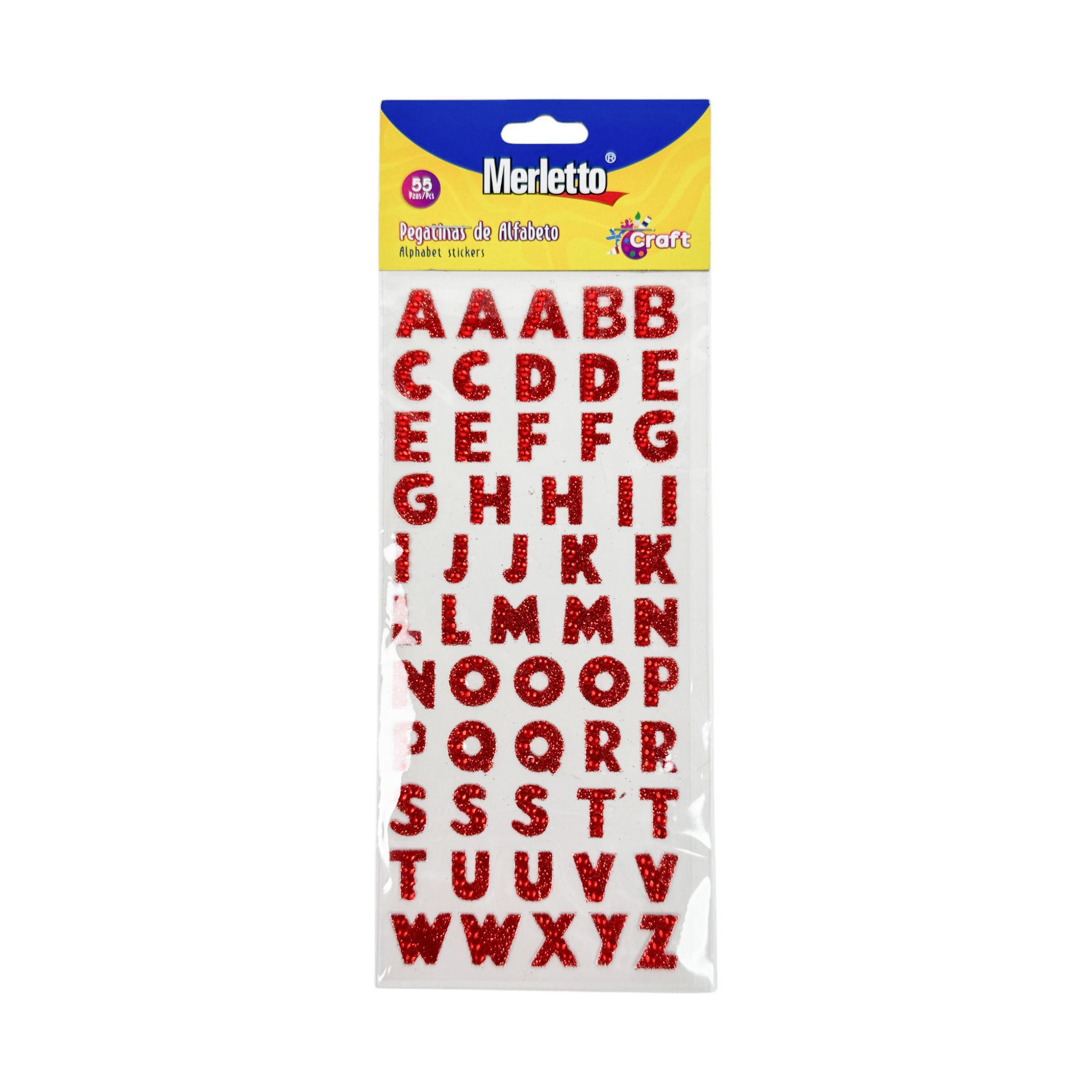 288BAGS/CTN 55PCS ALPHABET STICKERS ON PET SHEET IN OPP BAG - Noritex